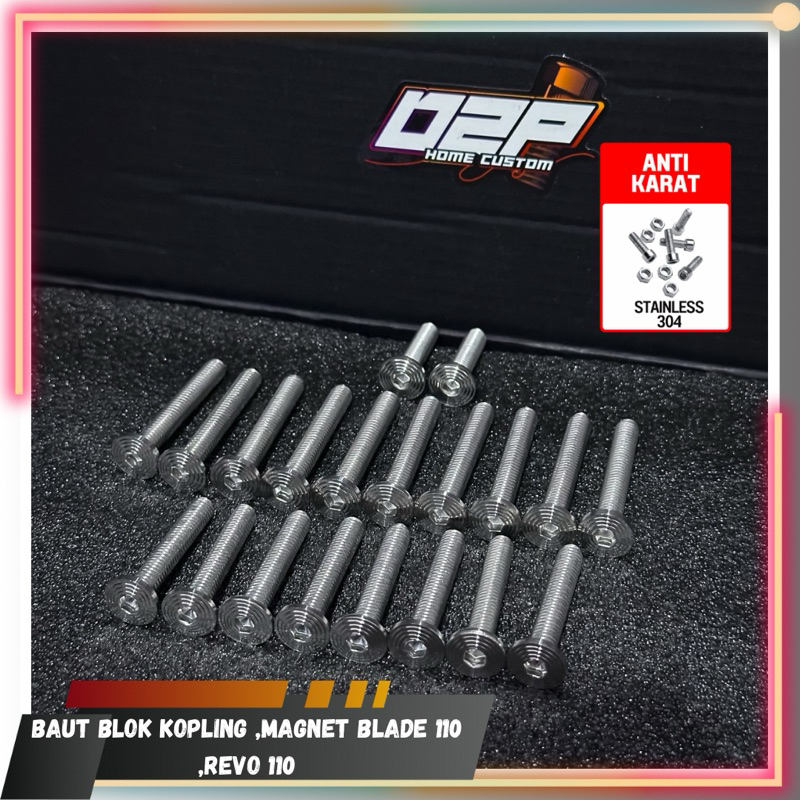 Jual baut blok mesin, baut blok kopling, magnet blade 110,revo L stainless custom handmade slim ...