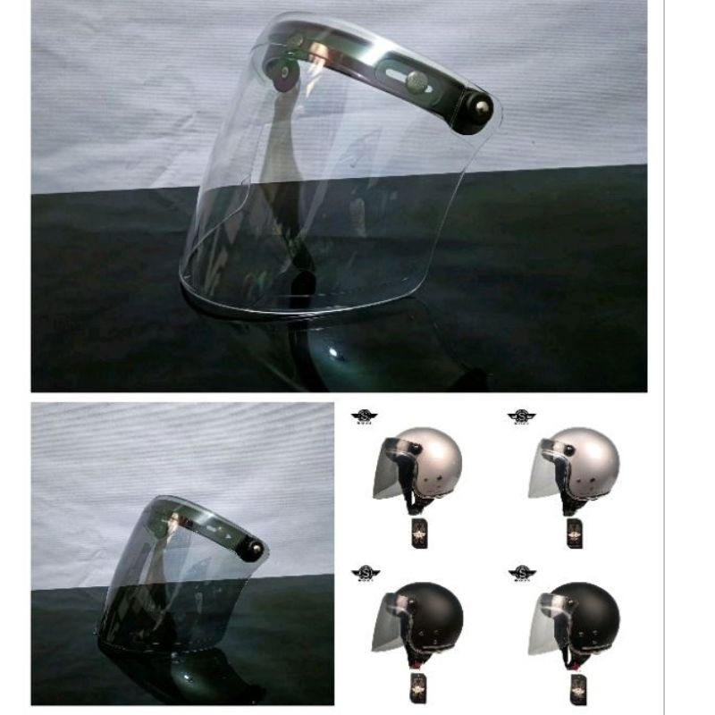 Jual Kaca Helm Retro injak model Snail F19A original injak iridium ...