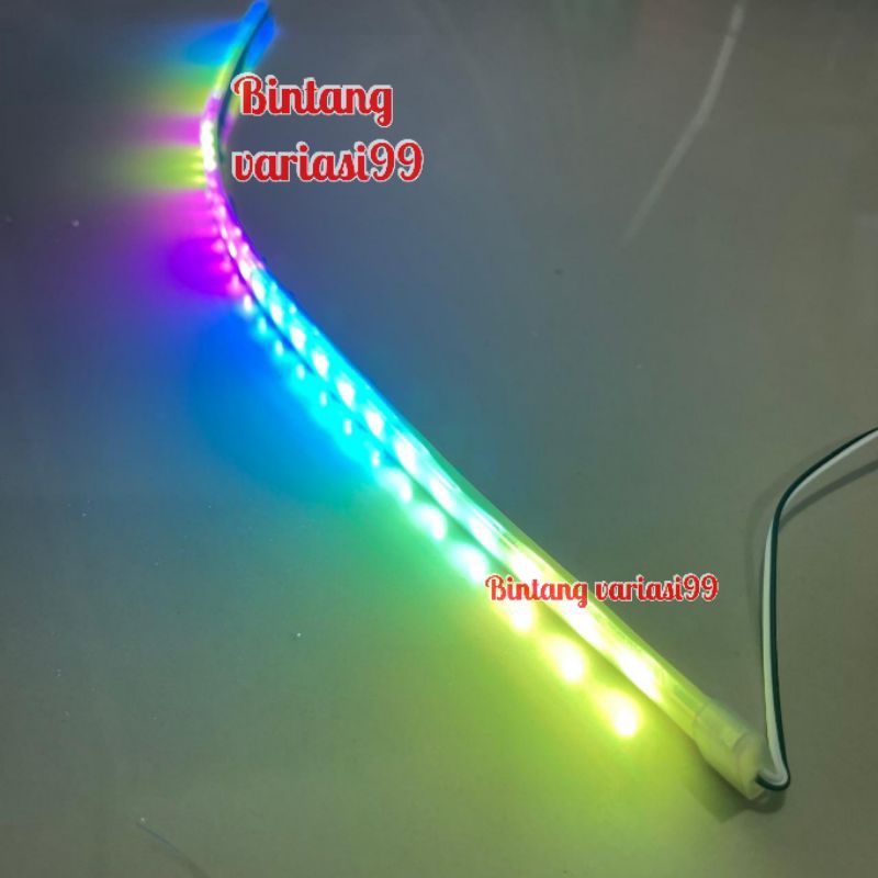 Jual Lampu LED strip fleksibel 60cm RGB running strobo 5050 36led DC ...