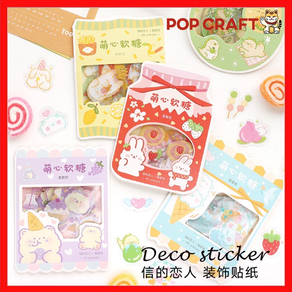 Jual PC Stiker Aesthetic Sticker Set Snack 45 Pcs 1 SET ISI 45 PCS ...