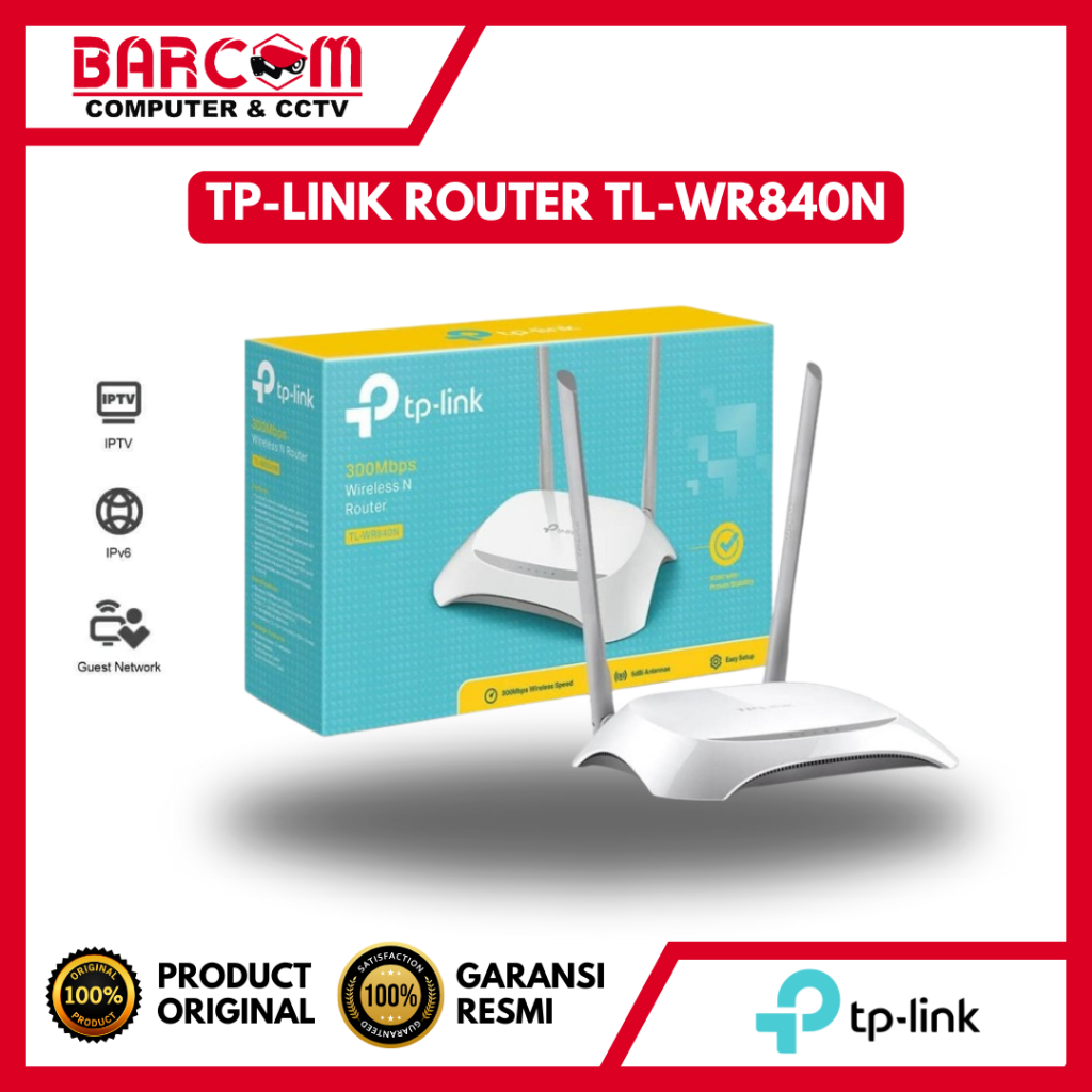 Jual TP-LINK WIRELESS ROUTER TL-WR840N 300MBPS ROUTER / ACCESS POINT ...