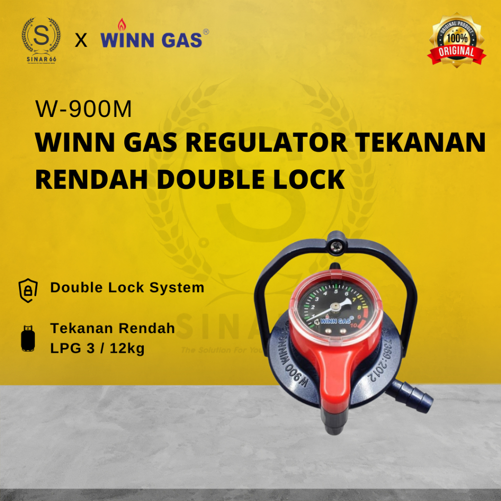 Jual WINN GAS REGULATOR DOUBLE LOCK SYSTEM W900M W 900M | Shopee Indonesia