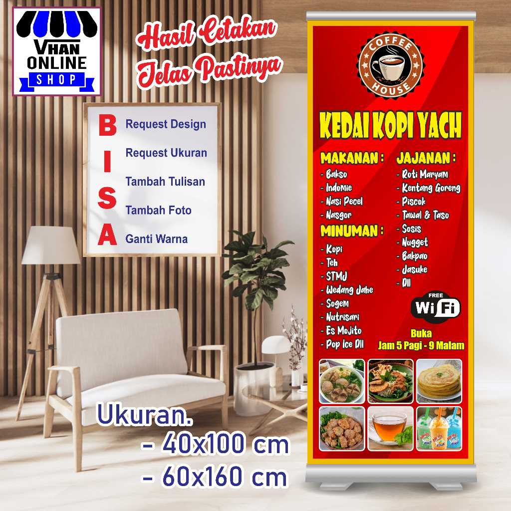 Jual Cetak Spanduk Banner Custom Kedai Kopi Atau Warkop | Shopee Indonesia