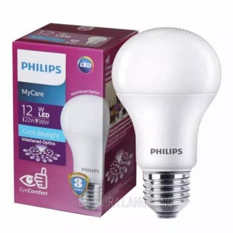 Jual Lampu Bohlam LED E27 PHILIPS 12W 12 Watt Putih CDL MyCare | Shopee Indonesia