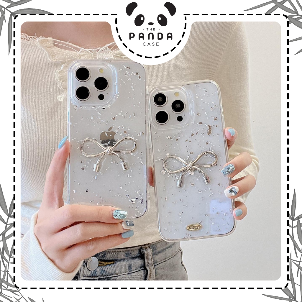 Jual [TPC] NEW!!! COQUETTE RIBBON GLITTER CLEAR CASE 3D FOR IPHONE X XR ...