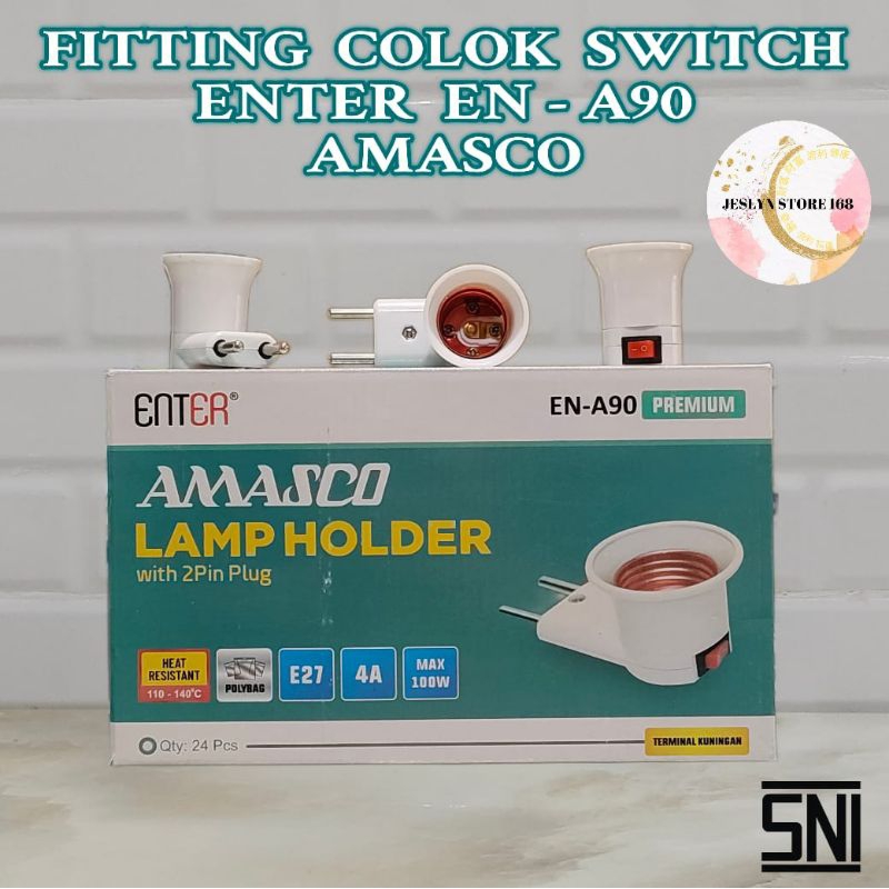 Jual FITTING COLOK SWITCH ENTER / AMASCO EN-A90 SNI FITTING LAMPU ...