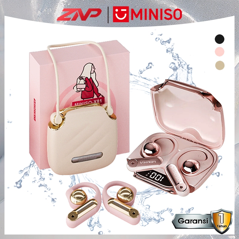 Jual ZNP X MINISO X81 Open Wireless Bluetooth Headset OWS Bag Style Ear ...