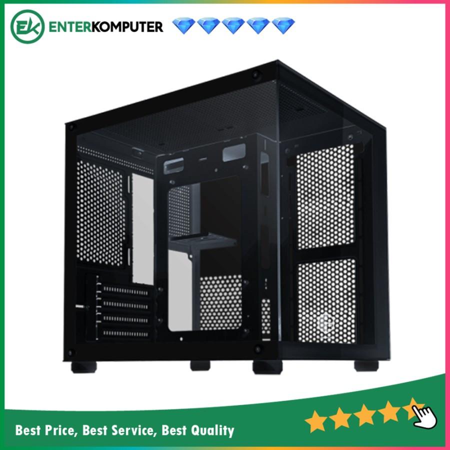 Jual CUBE GAMING SHAFEL Lite S BLACK - mATX Gaming Case - Front & Left ...