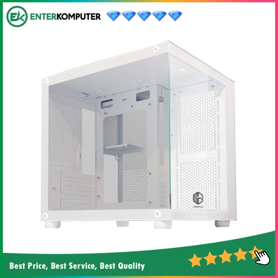 Jual CUBE GAMING SHAFEL Lite S WHITE - mATX Gaming Case - All White ...