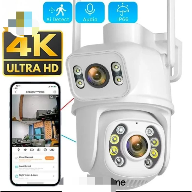 Jual ICSEE 8MP+8MP 16MP Camera Dual Screen PTZ Kamera Wifi Dual Lens ...
