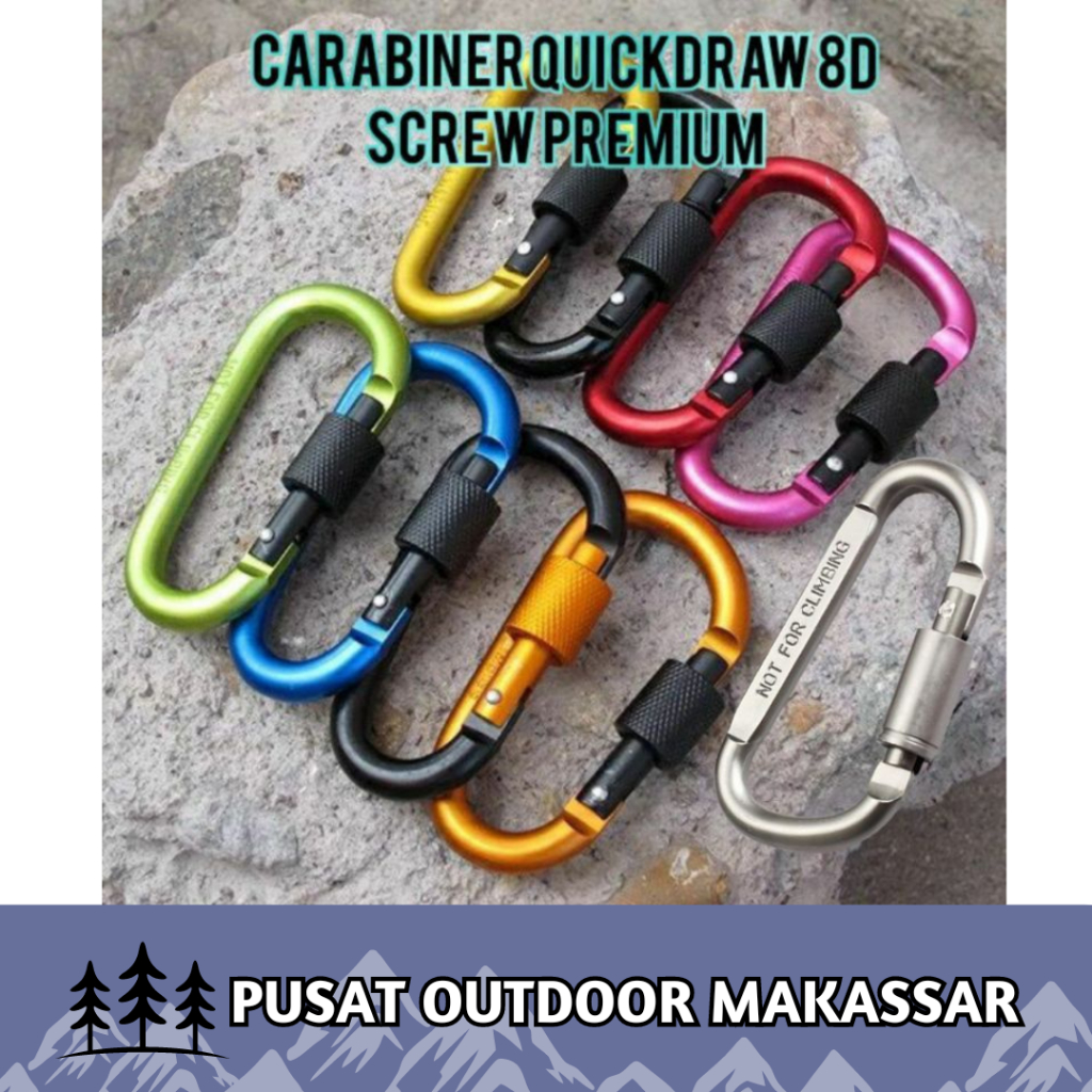 Jual Carabiner Quickdraw Screw 8D Gantungan Kunci Aluminium Alloy Not ...