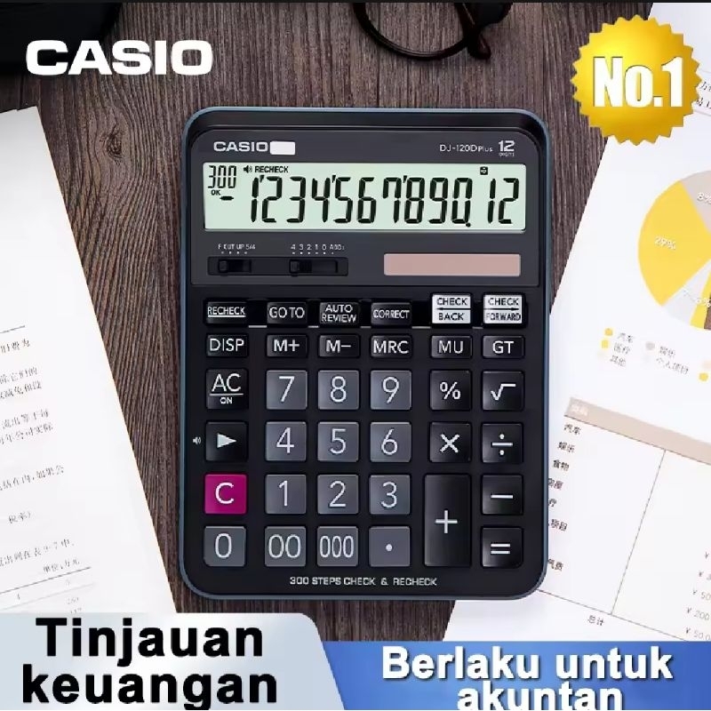 Jual Kalkulator Casio MJ120D PLUS / DJ-120D PLUS Casio Kalkulator 12 digit Calculator | Shopee ...