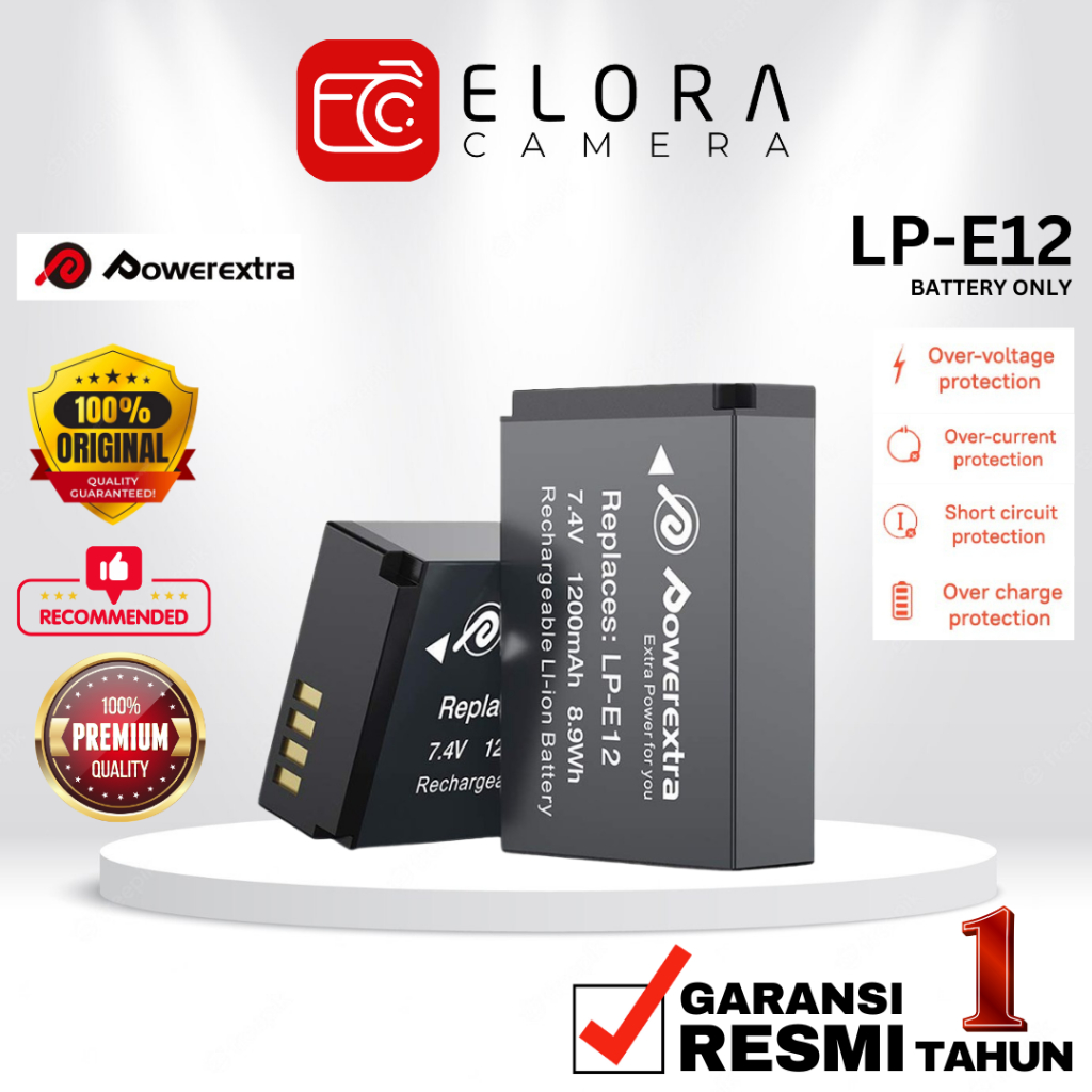 Jual Powerextra Battery Canon LP-E12 for EOS M / Baterai LPE12 M100 M50 M10 M2 Kiss X7 | Shopee ...