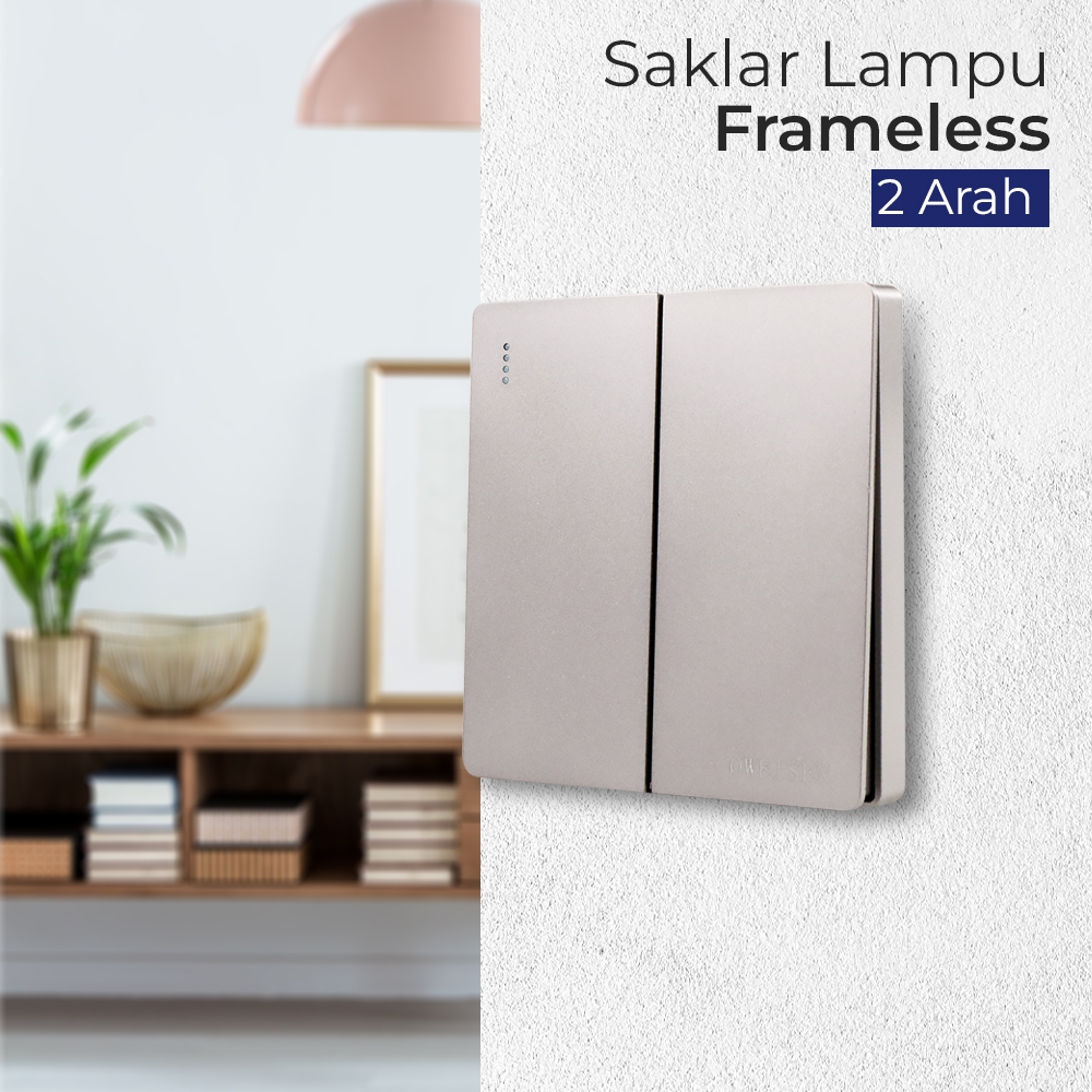 Jual Saklar Lampu Frameless Double 2 Gang 2 Arah Luxury Panel Listrik ...