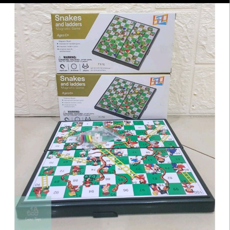 Jual mainan snake and ladders monopoli ular tangga dadu board game ...