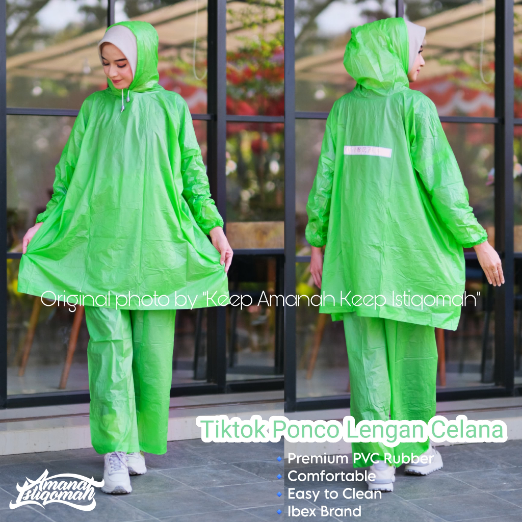 Jual Tiktok Ponco Lengan Celana Mantol Jas Hujan PVC | Shopee Indonesia