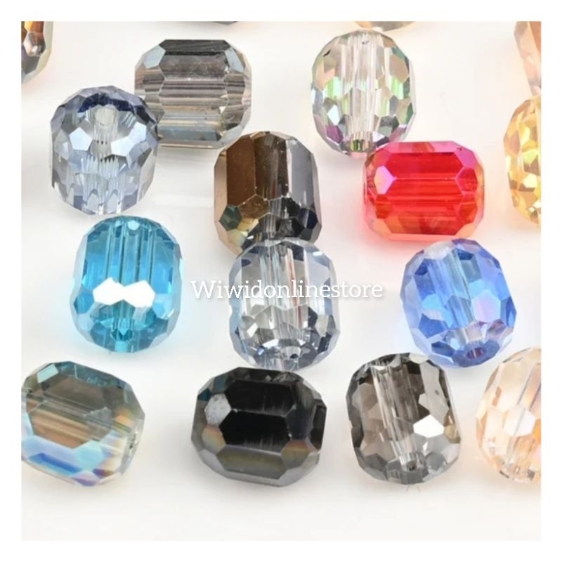 Jual (10 biji) MANIK KRISTAL TABUNG MIX 8x10 mm | Shopee Indonesia