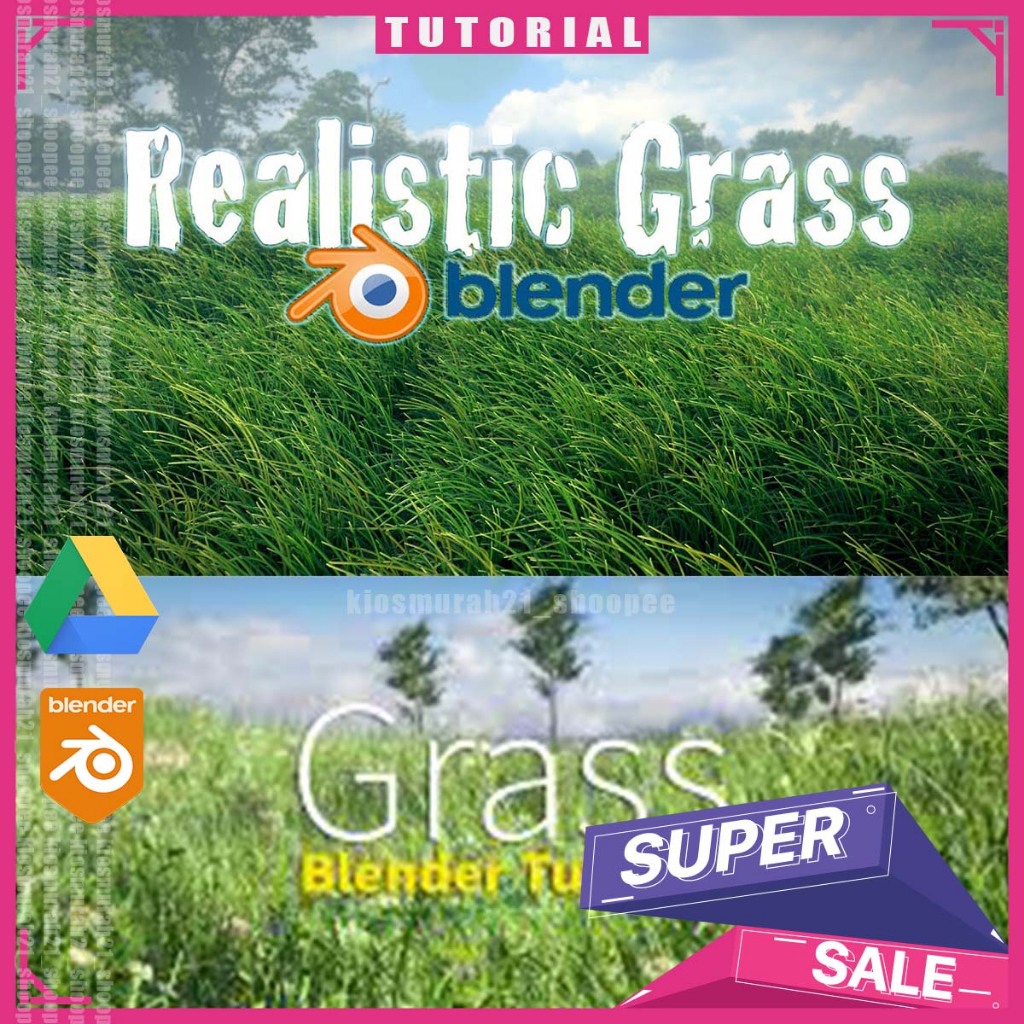 Jual Blender 2.82 Blender Tutorial - Realistic Animated Grass - Blender ...