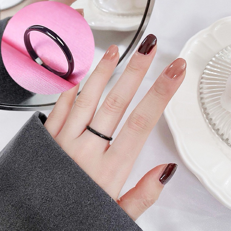 Jual Cincin Titanium Black Simple Anti Karat Modis Korea Fashion Style | Shopee Indonesia