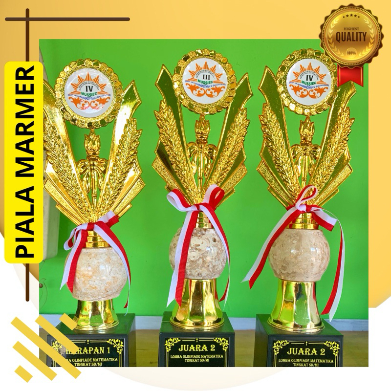 Jual [BALI] PIALA JUARA 123 SATUAN KOMBINASI MARMER Free Stiker Free ...
