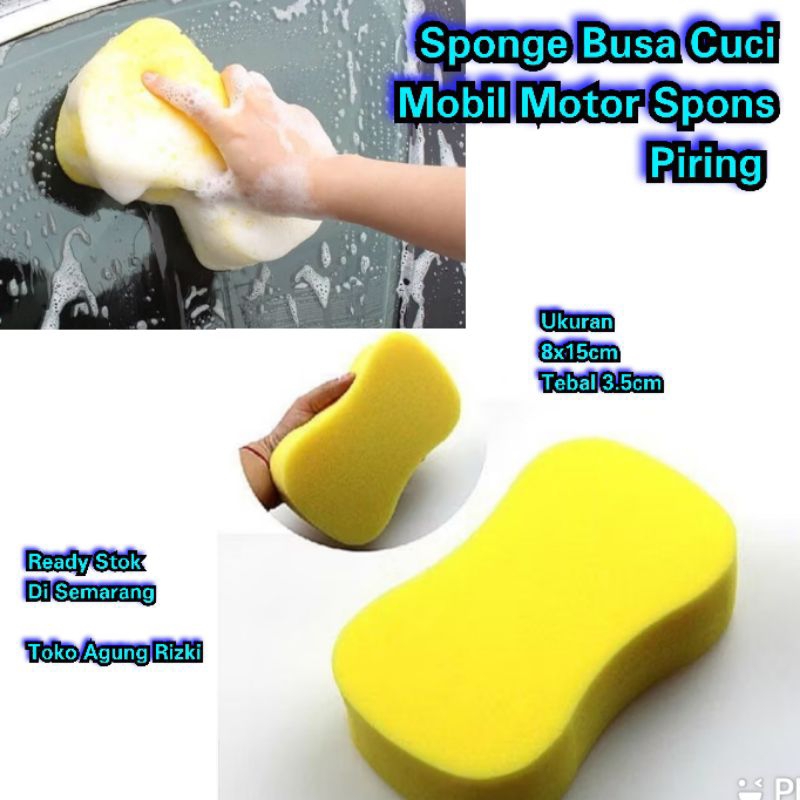 Jual Sponge Busa Cuci Mobil Motor Spon Piring Kuning 8 Busa Foam Wash ...