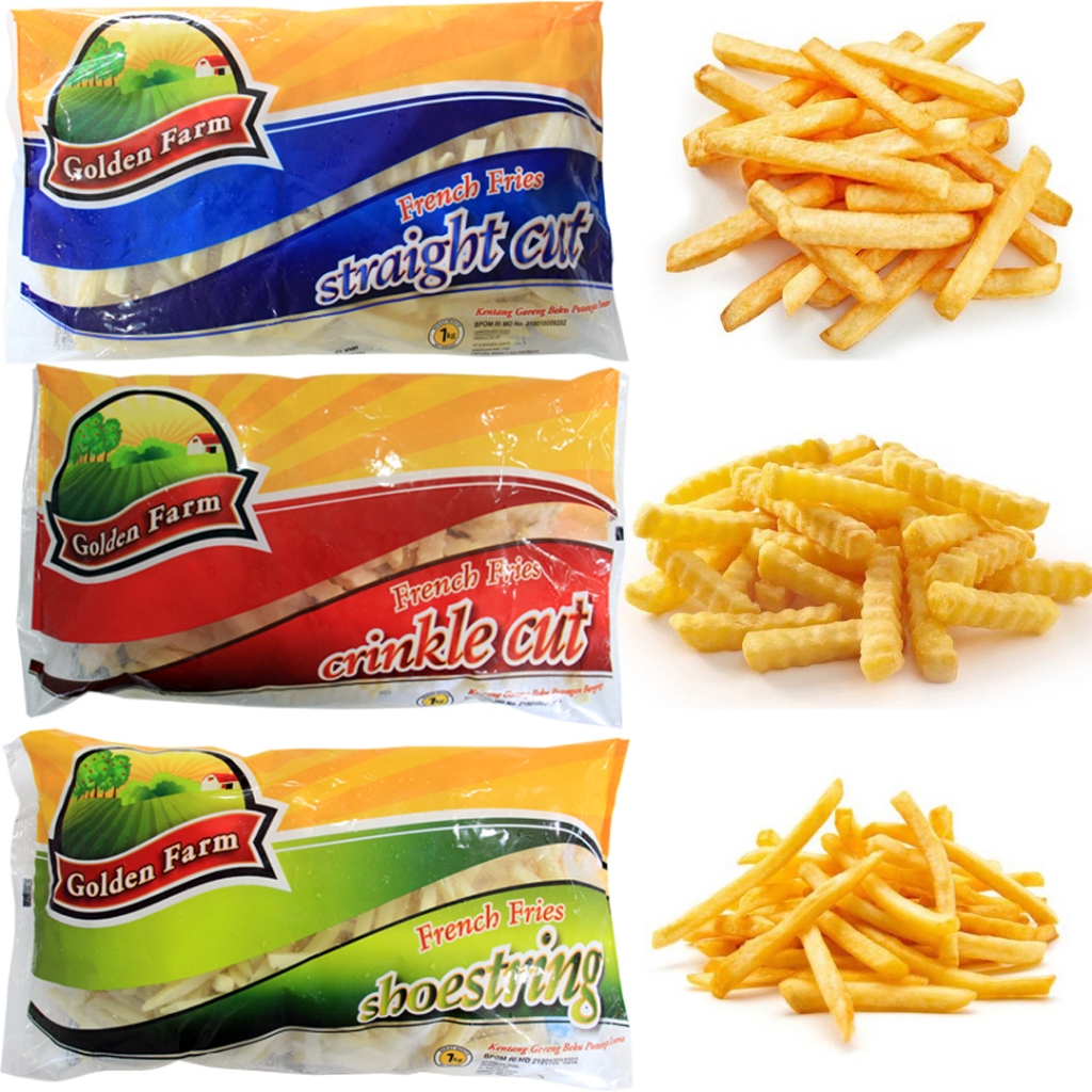 Jual GOLDEN FARM French Fries Shoestring Straight Cut Crinkle Cut Kentang Goreng Kentang Beku ...