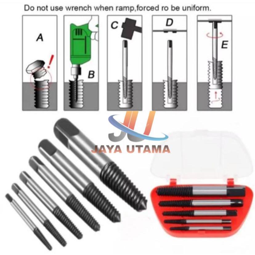 Jual Mata Bor Obeng Tab Balik Set 5 pcs Mata Bor Screwdriver Extractor ...