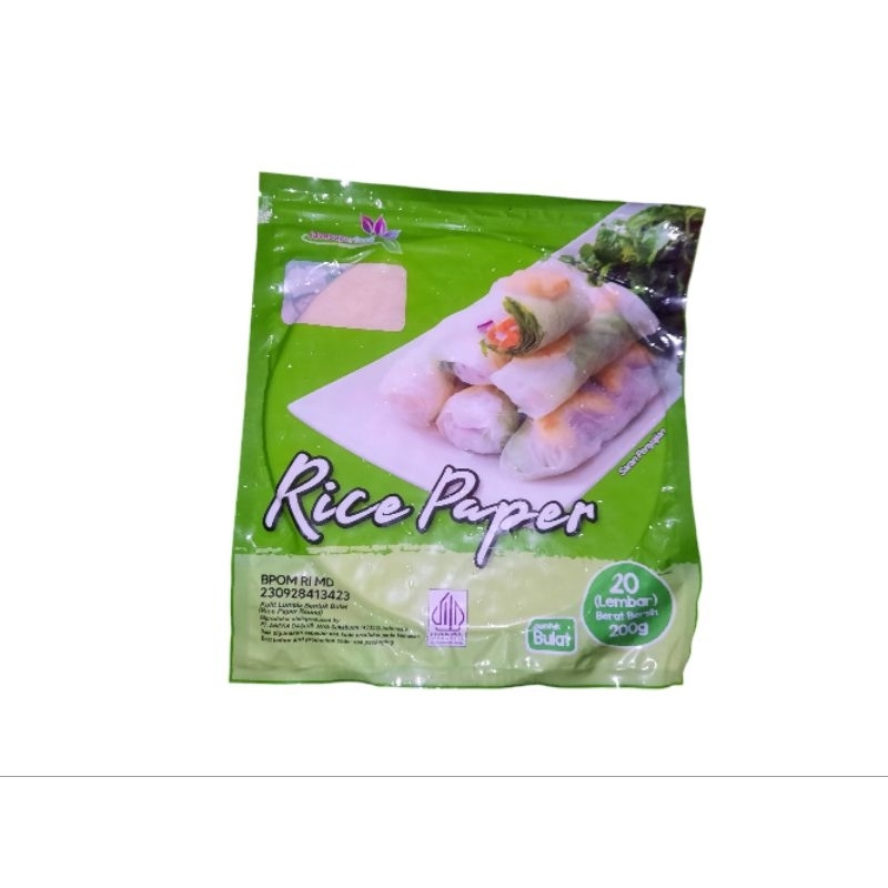 Jual Rice Paper Bulat 200gr (20 lembar) / kulit lumpia vietnam / rice ...