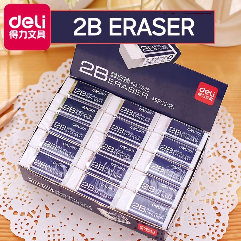 Jual Deli penghapus eraser 2B putih | Shopee Indonesia