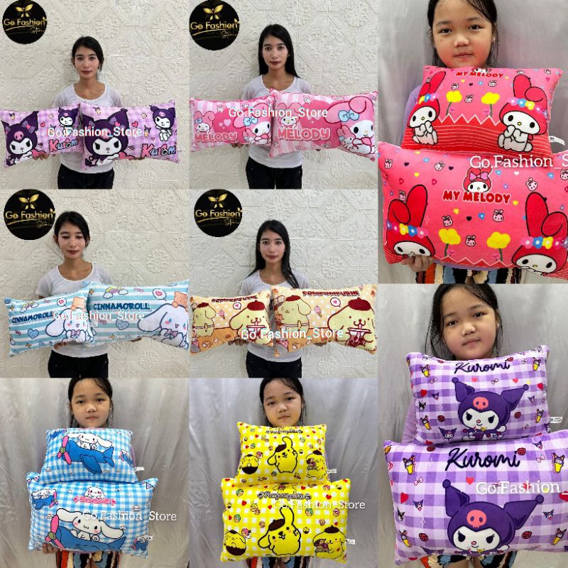 Jual Boneka Bantal Sanrio Kuromi Cinnamoroll Pompompurin Kuromi Segi New Terbaru Mang Ukuran ...