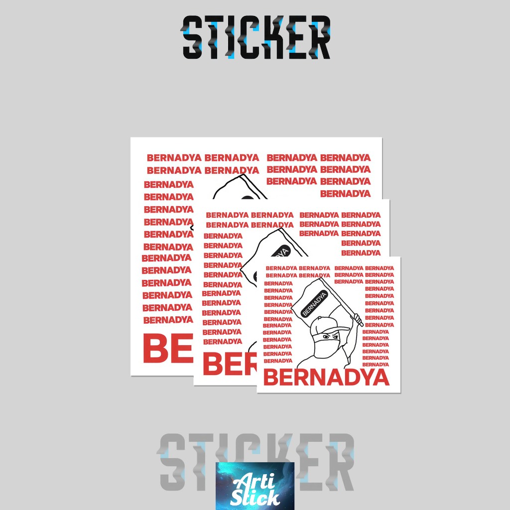 Jual (3 PCS) Sticker Band Series BERNADYA BENDERA | Vinyl Laminasi anti ...