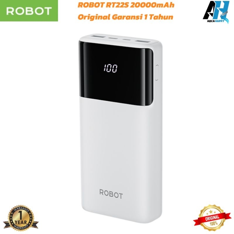 Jual ROBOT RT22S Powerbank 20000mAh Fast Charging PD 15W Triple Output ...