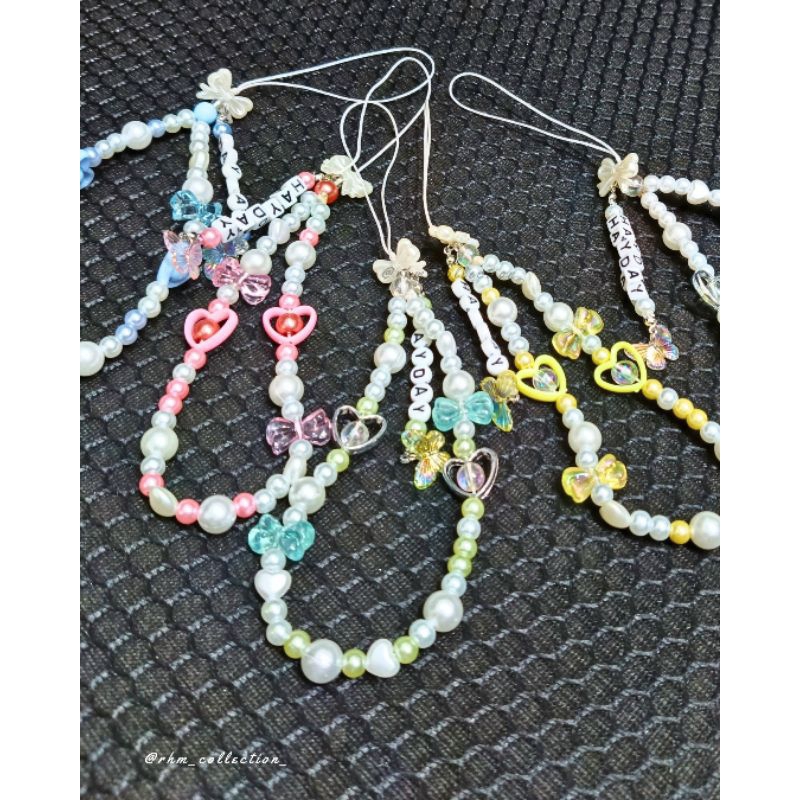 Jual Strap Phone/gantungan HP Strap Manik Warna Soft Manik Pita Manik ...