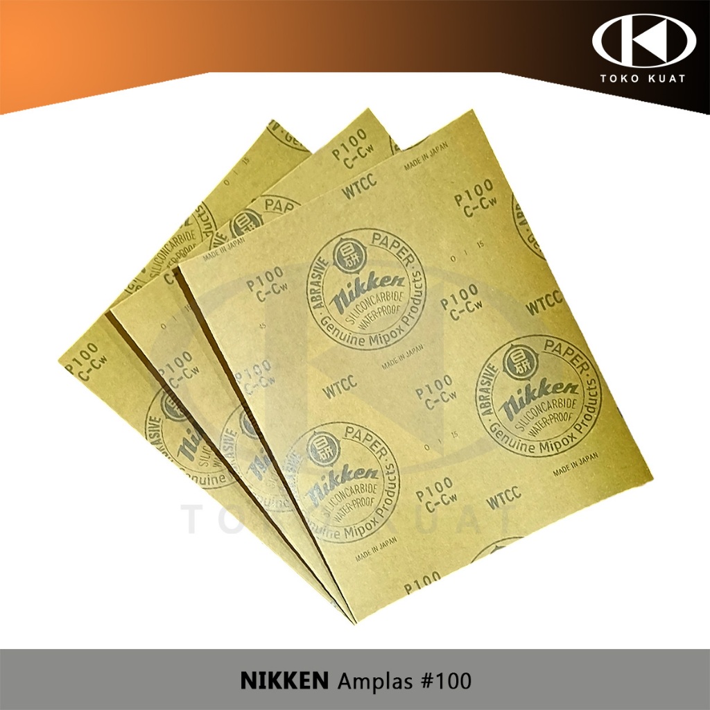 Jual Amplas Grit 100 NIKKEN Abrasive Sand Paper #100 Lembaran 23 x 28 ...