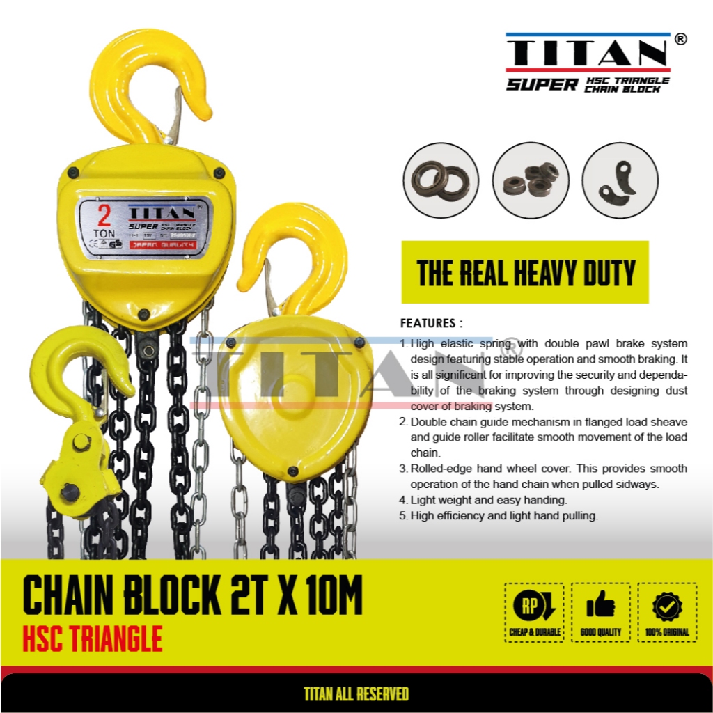 Jual Titan Chain Block 2 Ton x 10 Meter / Takel 2Ton x 10Meter / Katrol ...