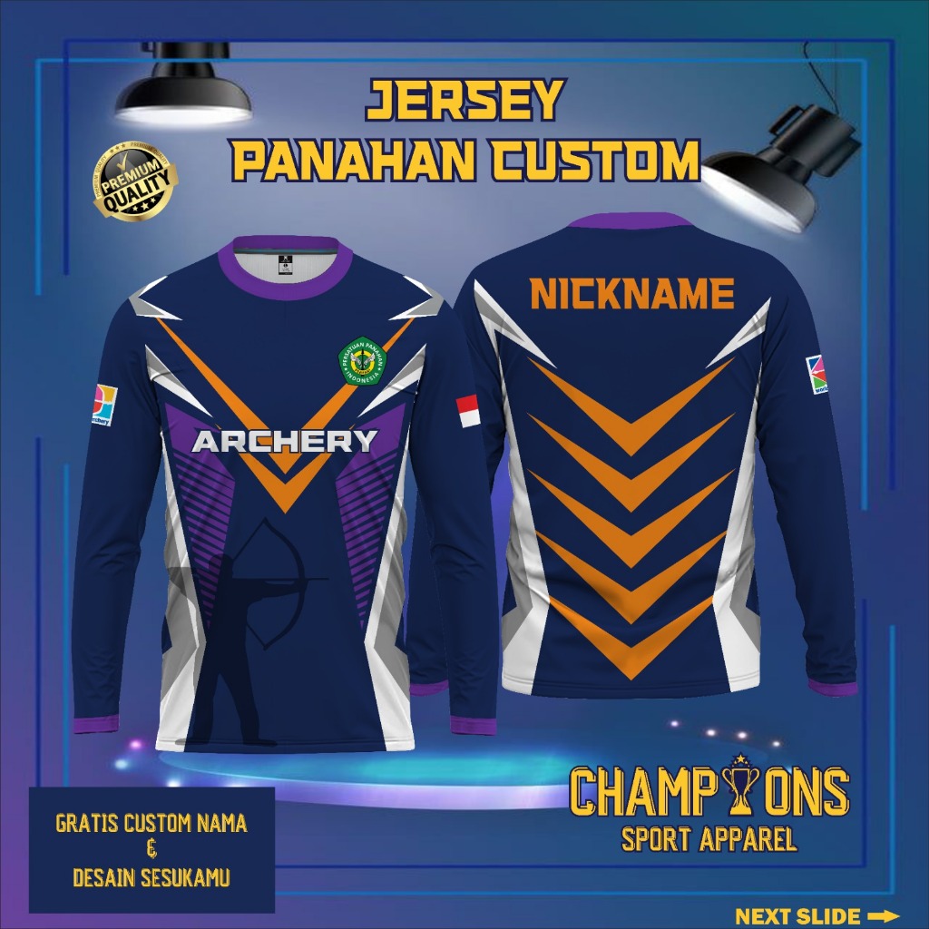 Jual Baju Jersey PANAHAN Lengan Panjang Full Printing, Gratis custom ...