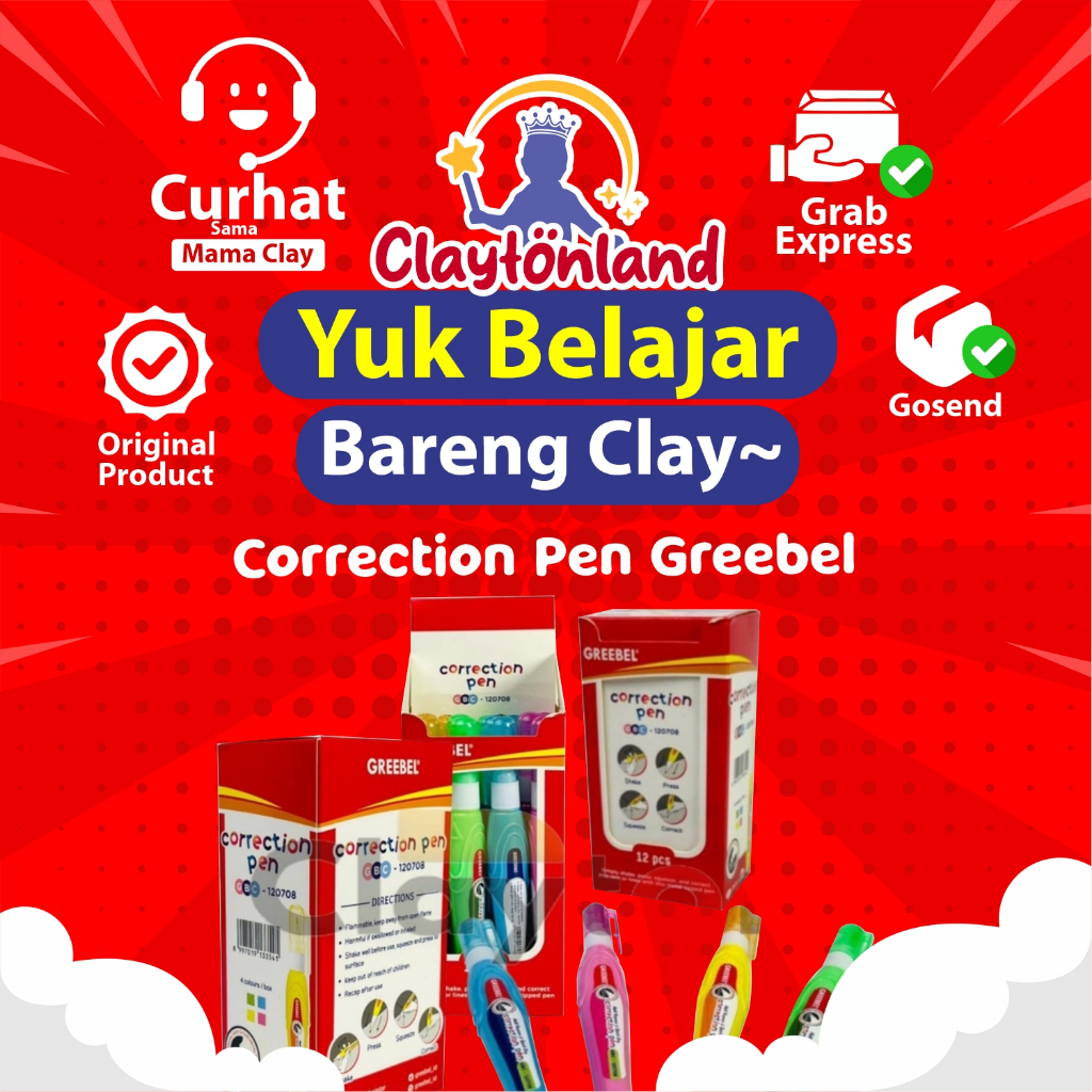 Jual Correction Pen Greebel / Tip Ex Cair Greebel ( Satuan ) | Shopee ...