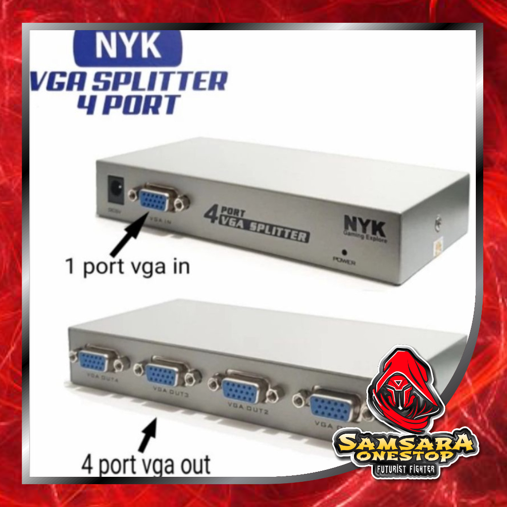 Jual VGA SPLITTER NYK 4 PORT -VGA SPLITTER NYK 4 PORT | Shopee Indonesia