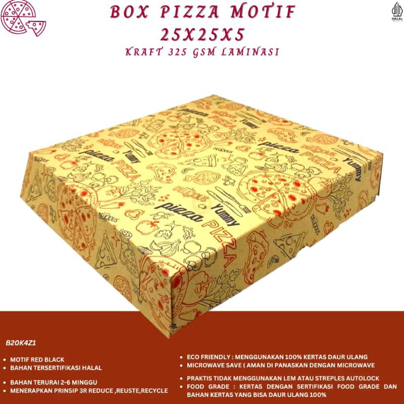 Jual Kotak Pizza Motif 25x25x5 cm | Shopee Indonesia