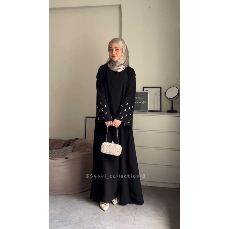 Jual moon abaya jetblack | Shopee Indonesia