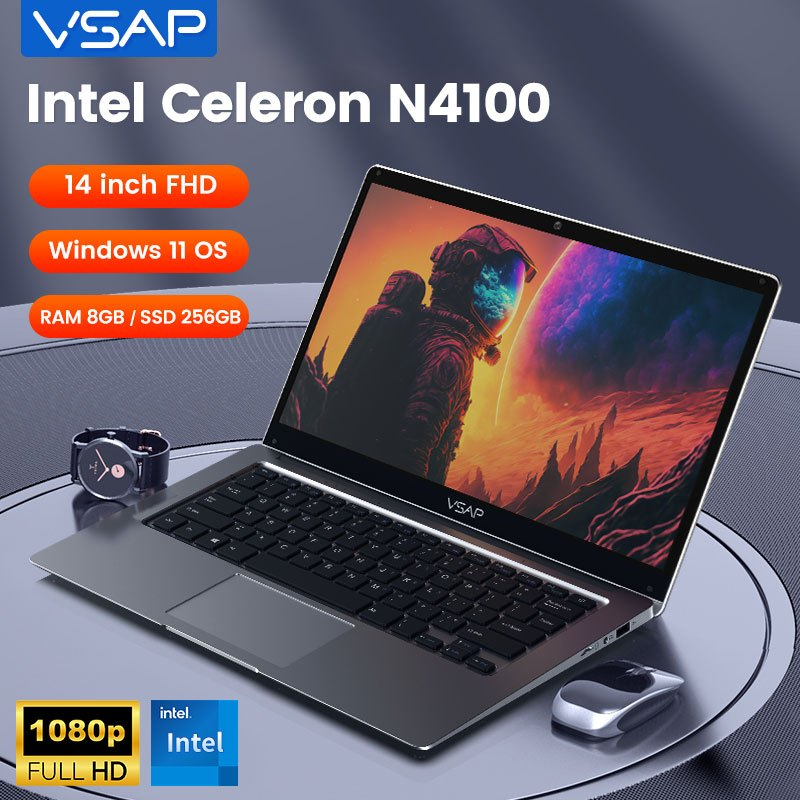Jual VSAP Notebook Laptop Intel Celeron N4100 8GB+256GB SSD | Sistem Win11 | 14 inch FHD ...