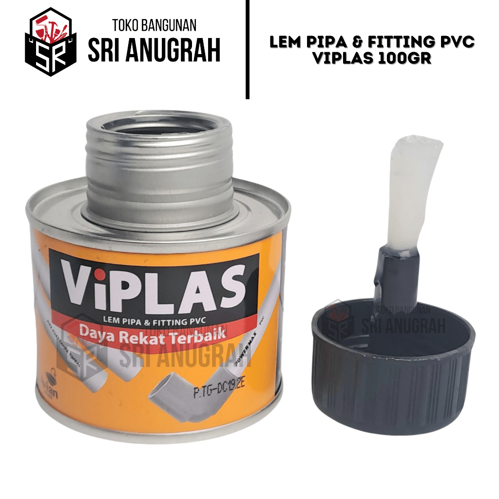 Jual VIPLAS Lem Kuas Pipa dan Fitting PVC Kemasan Kaleng 100GR | Shopee ...