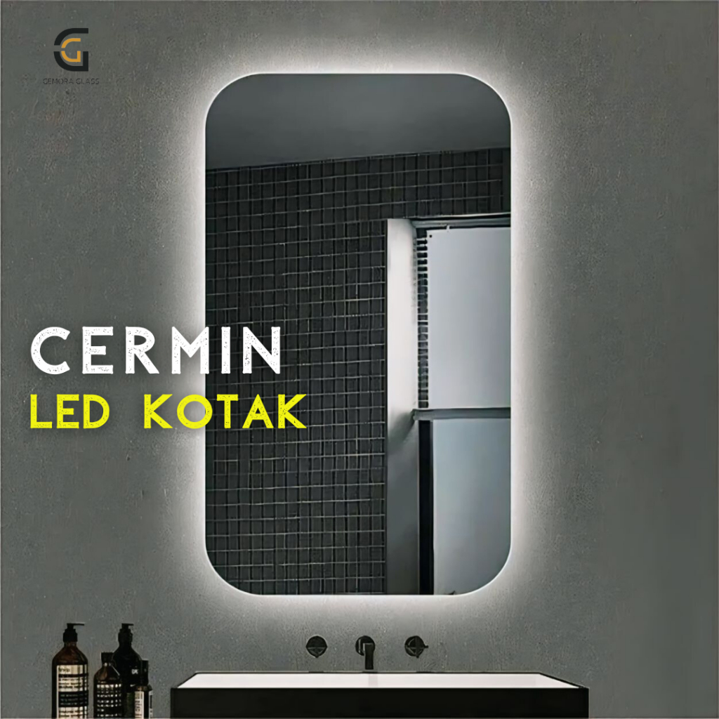 Jual Cermin Dinding LED Wastafel Kotak Persegi radius/ Cermin Persegi ...