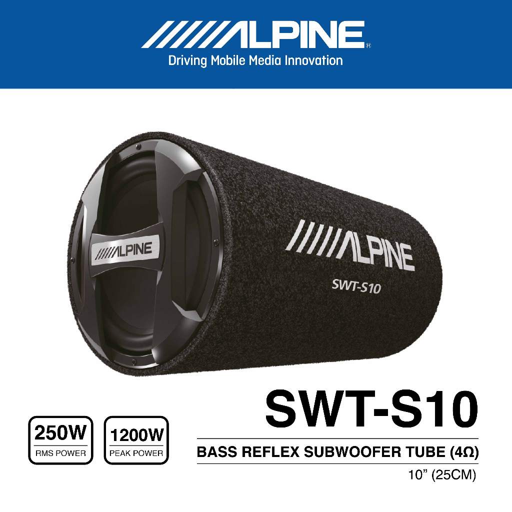 Jual ALPINE Subwoofer Mobil 10 Inch Bass Reflex Tube 1200W Peak Garansi Resmi 1 Tahun SWT-S10 ...