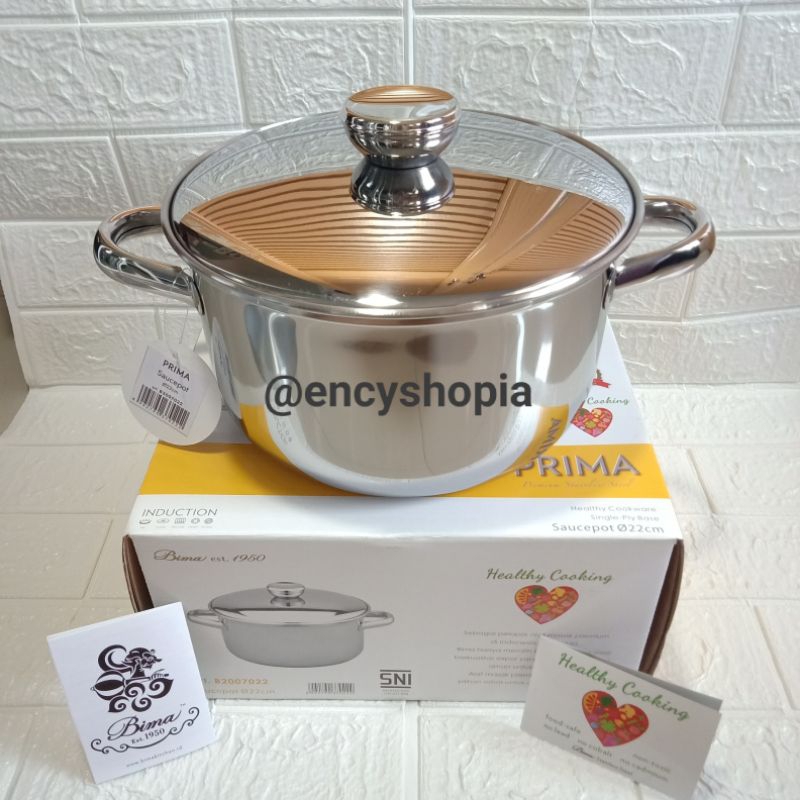 Jual Panci Bima Prima Saucepot 22 CM STAINLESS 430 INOX PREMIUM ...