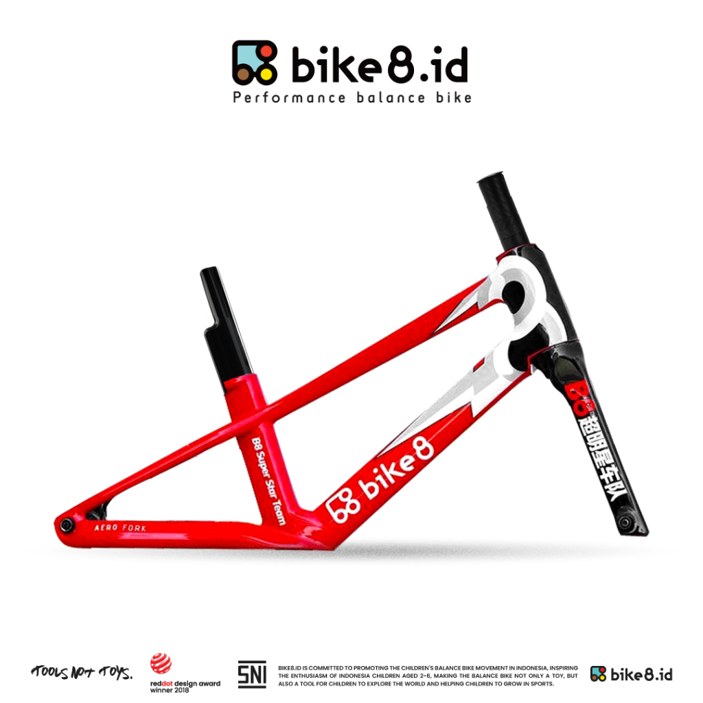 Jual FRAME BIKE8 A PLUS CARBON FIBER Balance Bike - Sepeda Anak - RED ...
