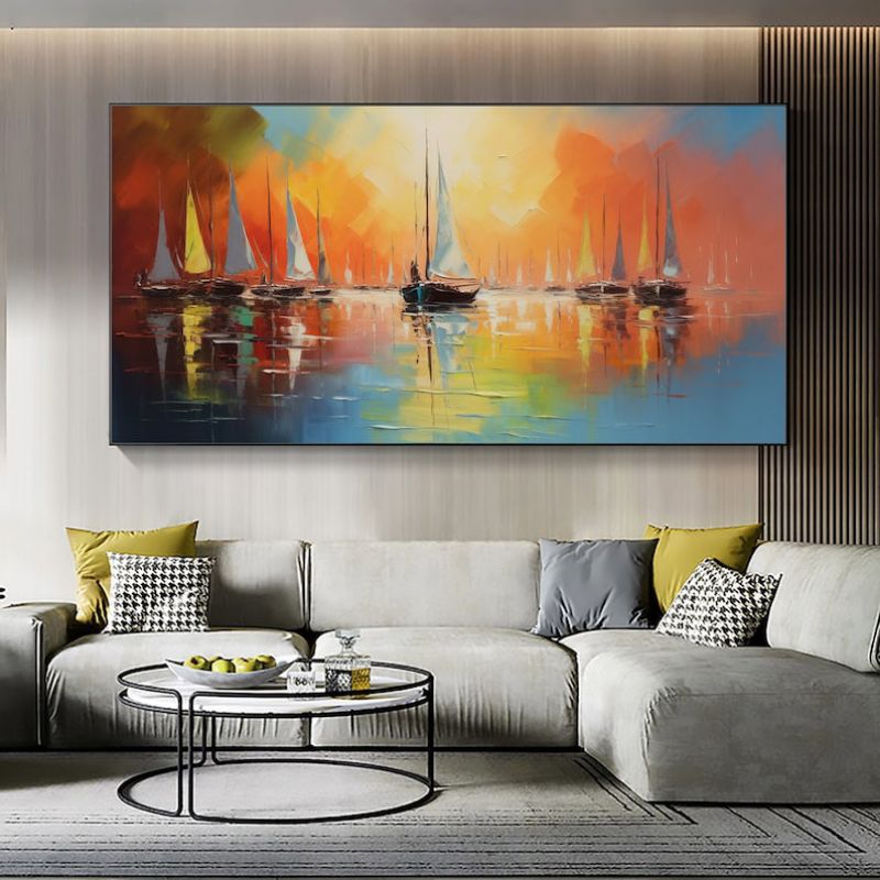 Jual Lukisan dinding canvas fishing boat kapal laut ukuran 150 cm x 80 ...