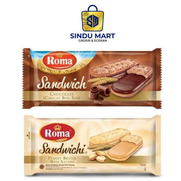 Jual Roma Sandwich rasa Peanut Butter, rasa Chocolate di Shope ...