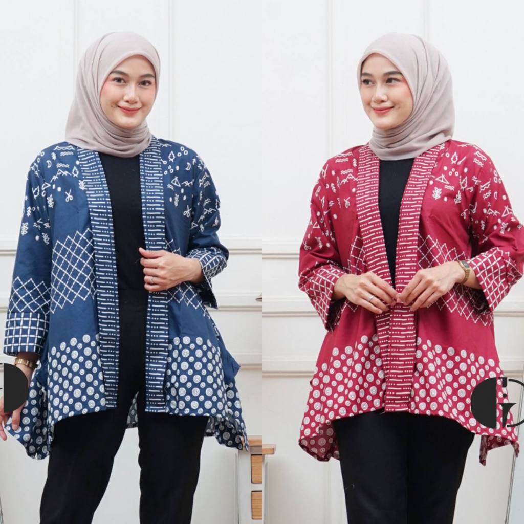 Jual Granito.id - Outer Sakura Batik polimikro Kondangan Seragam kerja / Formee Outfit / lengan ...