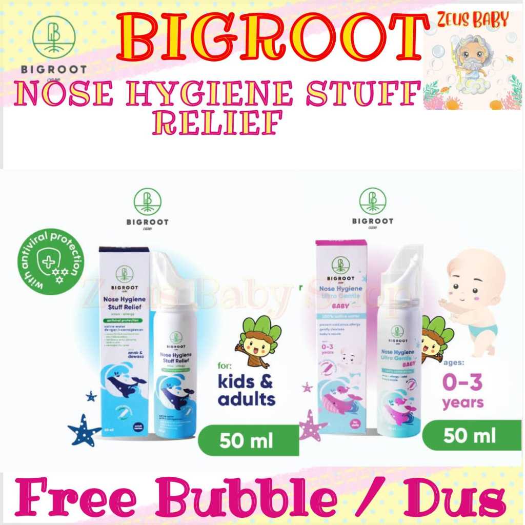 Jual BIGROOT Nose Hygiene Spray Stuff Relief dan Ultra Gentle Baby 50ml ...